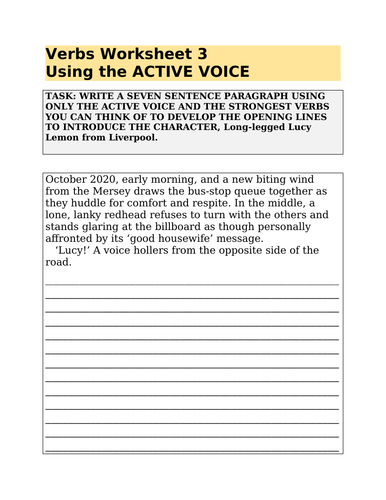 GCSE English Language Terminology 2 Verbs | Teaching Resources