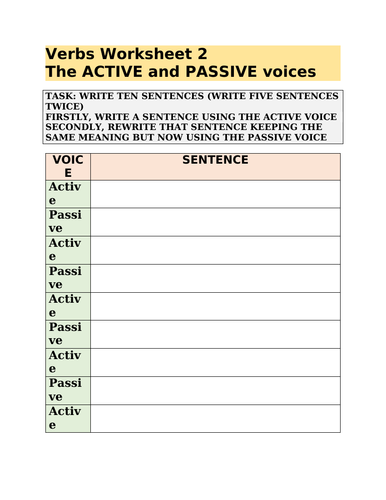 GCSE English Language Terminology 2 Verbs | Teaching Resources