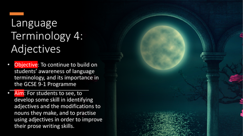 GCSE English Language Terminology 4, Adjectives | Teaching Resources