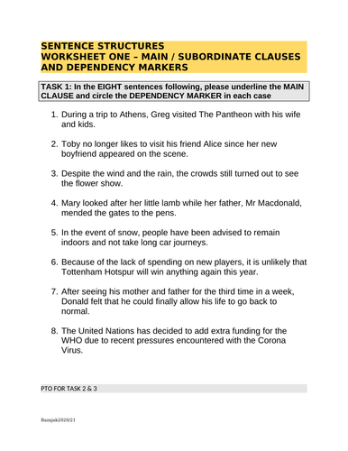 GCSE English Language, Sentence Structures | Teaching Resources