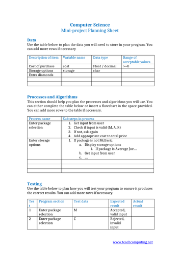 Python Java Programming Assessment 2 Mini Project Teaching Resources 