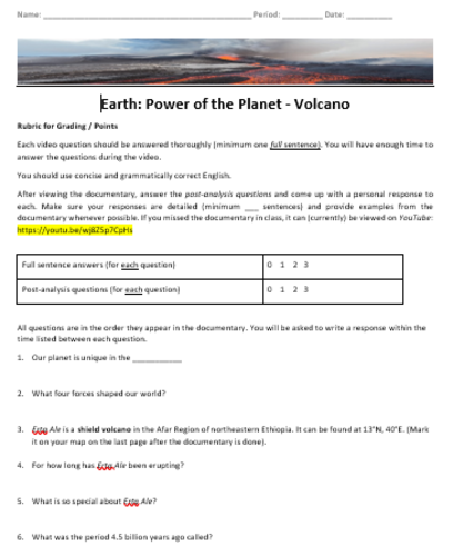 Earth - The Power of the Planet: Volcano (BBC Earth) Video Guide ...