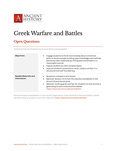 Warfare and Battles in Ancient Greece | Teaching Resources