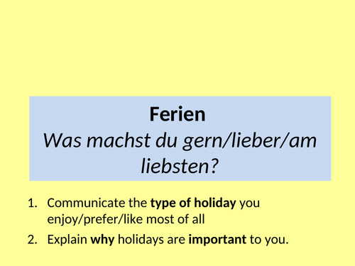 Holiday types & reasons for going | Teaching Resources