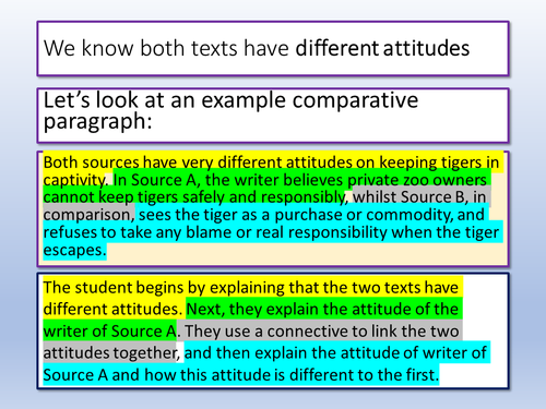 English Language Paper 2 Comparing | Teaching Resources