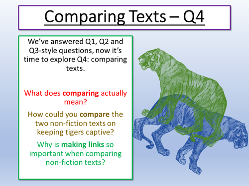 English Language Paper 2 Comparing | Teaching Resources