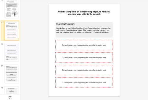 Write To Argue: ‘Save Our Tree’ Digital Google Classroom Resource (7-12 ...