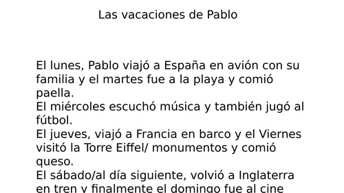 Y10 Spanish GCSE M1: Vacaciones Viva | Teaching Resources