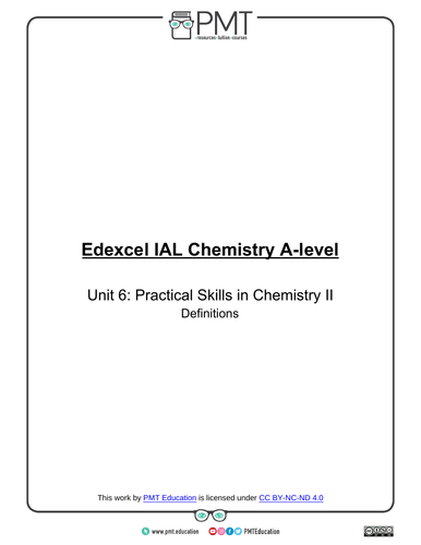 Edexcel IAL Chemistry Definitions | Teaching Resources Edexcel IAL Chemistry Definitions | Teaching Resources