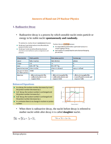 A-Level Nuclear Physics | Teaching Resources