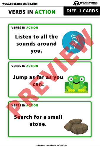Verbs In Action: Parts of Speech Outdoor Activity | Teaching Resources