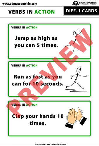 Verbs In Action: Parts of Speech Outdoor Activity | Teaching Resources