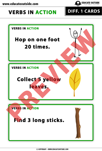 Verbs In Action: Parts of Speech Outdoor Activity | Teaching Resources