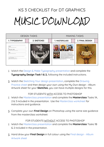 ALBUM COVER | GRAPHIC DESIGN | Design & Making Skills | 4 Lesson Mini ...