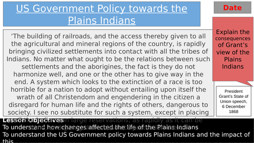 Edexcel GCSE History; The American West - Topic 2.3; US Government ...