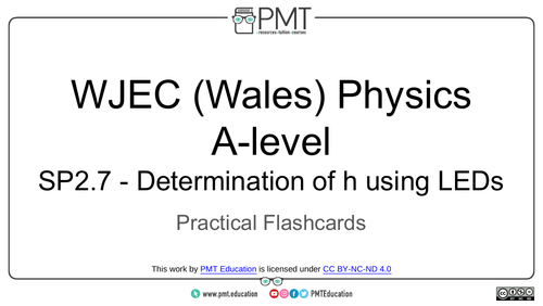 WJEC Wales A-level Physics Practical Flashcards | Teaching Resources