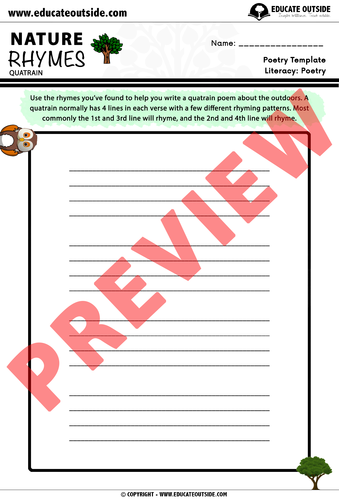 Nature Rhymes & Poetry Outdoor Activity | Teaching Resources