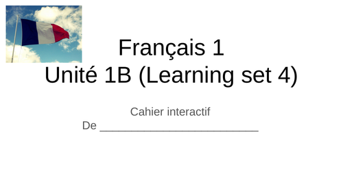Virtual notebooks for French 1 | Teaching Resources