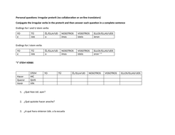 Irregular preterit questions | Teaching Resources