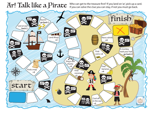 Ar! Talk like a Pirate Phonics Board Game | Teaching Resources