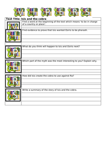 Vipers questions for Egyptians myths | Teaching Resources