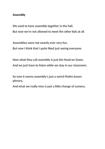 Poems for Children of the Coronavirus Era | Teaching Resources