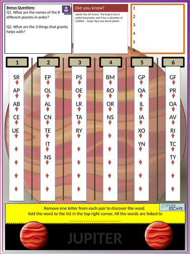 Space Escape Room - Physics Science | Teaching Resources