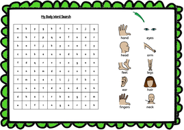 My body word search - with symbols | Teaching Resources