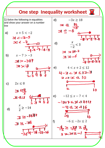Solving one step Inequality | Teaching Resources
