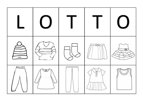 Ourselves Clothes Lotto | Teaching Resources