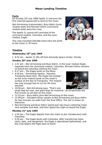 Differentiated Moon Landing Diary Planning Lesson | Teaching Resources