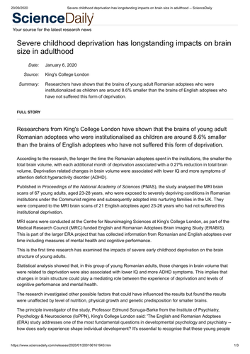 Importance and aims of psychology research | Teaching Resources