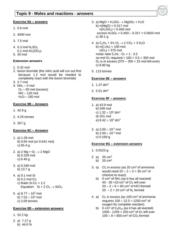 Moles and reactions OCR AS Chemistry | Teaching Resources