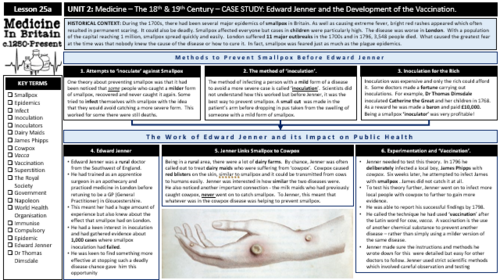 Edward Jenner Smallpox Vaccination - GCSE History Edexcel - Medicine in ...