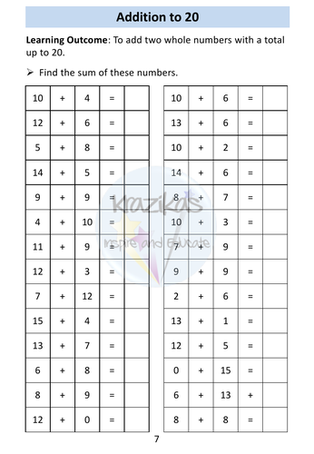 Functional Skills Maths - Entry Level 1 - Addition to 20 | Teaching ...