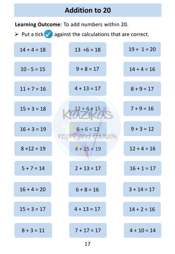 Functional Skills Maths - Entry Level 1 - Addition to 20 | Teaching ...