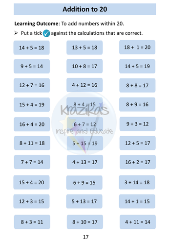 Functional Skills Maths - Entry Level 1 - Addition to 20 | Teaching ...
