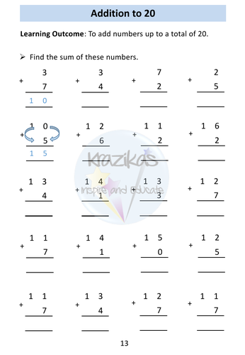 Functional Skills Maths - Entry Level 1 - Addition to 20 | Teaching ...
