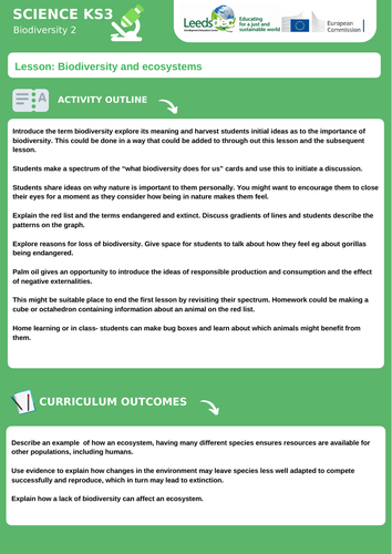 Biodiversity and climate change KS3 Science | Teaching Resources