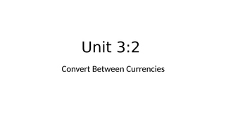 Convert Between Currencies | Teaching Resources