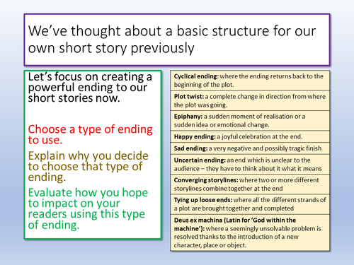 Short Story Endings | Teaching Resources