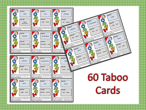 Plant Anatomy Life Cycle and Photosynthesis 36 Taboo Cards KS3 ...