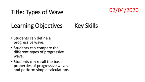 Types of Wave - AS Topic | Teaching Resources