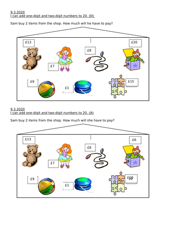 Year 1/2 KS1 shop themed addition observation maths lesson | Teaching ...