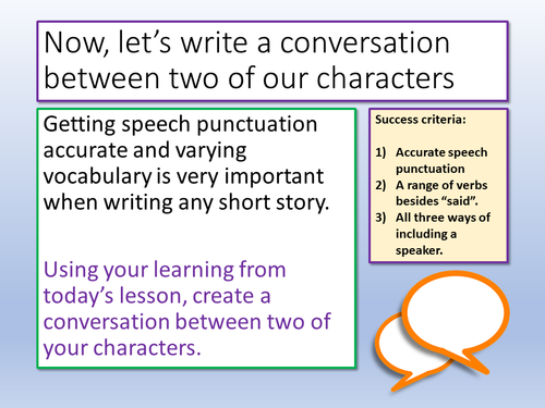 Short Story Speech Punctuation | Teaching Resources