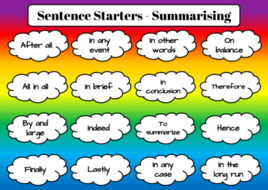 Sentence Starters | Teaching Resources