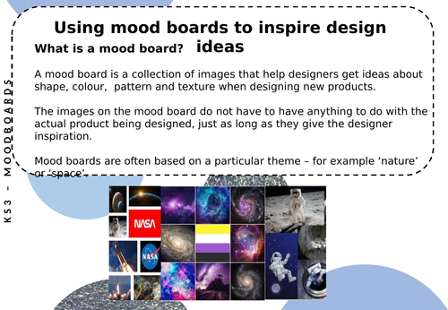 KS3 Design Technology - Design Generation - Mood boards | Teaching ...