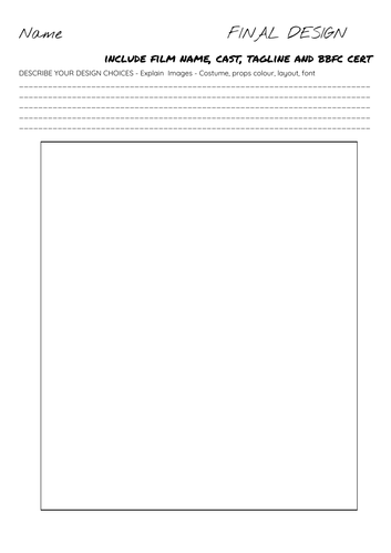 ADVERTISING | Design Skills | FILM POSTER | Teaching Resources