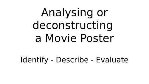 ADVERTISING | Evaluation Skills | FILM POSTER | Teaching Resources