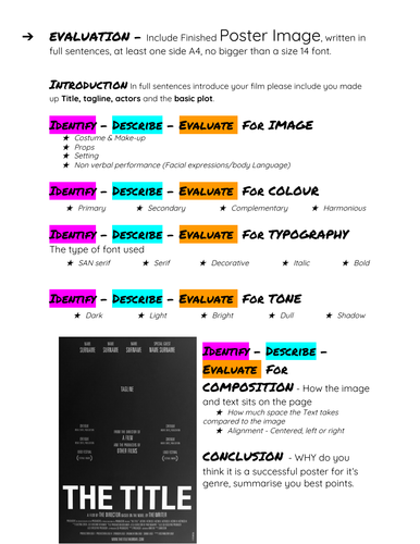 ADVERTISING | Evaluation Skills | FILM POSTER | Teaching Resources